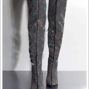 AKIRA Shoes | Red Suede Thigh High Boots Size 7 | Poshmark